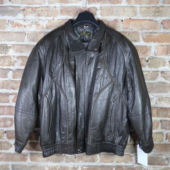 Raymond Levine | Jackets & Coats | Raymond Levine Brown Leather Bomber ...